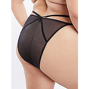 Savage X Fenty, Women's, Gathered Mesh Strappy Bikini, Caviar, XS