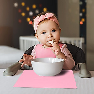 Ganwawo 4Pcs Refrigerator Liners,Washable Silicone Refrigerator Mat,Placemats for Dining Table,Suitable for Drawer/Cabinet Shelf Mat/Dinner Mat, Can Cut Refrigerator mat (Pink)