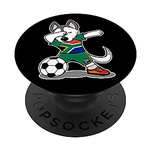 Dabbing Dog South Africa Football South African Flag Soccer PopSockets Grip and Stand for Phones and Tablets