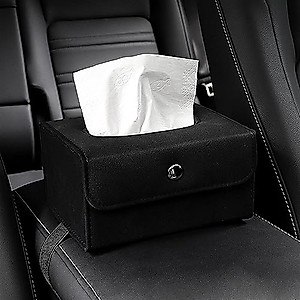 NOTRYA Tissue Box, Car Tissue Box, Suspended Car Seat Backrest Tissue Box (Color : Brown)