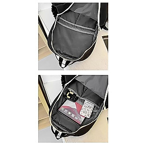 Aiyify Cute Backpack Kawaii Backpack for School Aesthetic Backpack Kawaii School Supplies Cute Backpacks with Accessories (White)