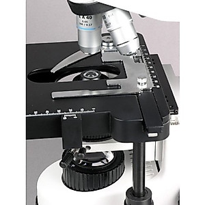 AmScope T690C-PCT200-PL Phase-Contrast Trinocular Compound Microscope, 40X-2500X Magnification, WH10x and WH25x Super-Widefield Eyepieces, Infinity Plan Achromatic Objectives, Brightfield, Kohler Condenser, Double-Layer Mechanical Stage, Includes 4 Phase