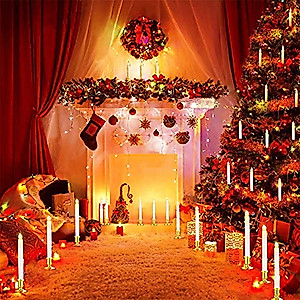 YAUNGEL Window Candles, 8 Pack LED Battery Operated Christmas Candles for Windows with Remote Timer Electric Candle Lights with Removable Candle Holders Suction Cups for Christmas Decorations…