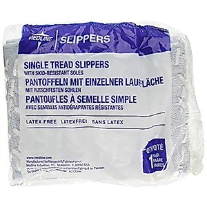 Medline Blue Adult Soft Knit Gripper Slippers - 3 Pair - 1 Size Fits Most