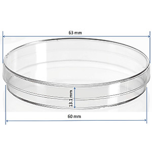 Polystyrene Petri Dish with Lid, 60mm, Sterile (Pack of 26)