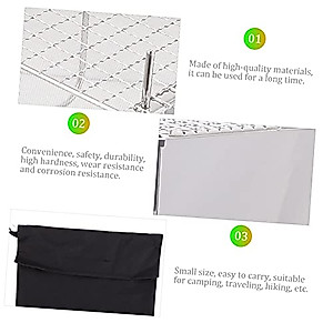 SECFOU 1 Set for Park Camping Duty Kabob Barbecue Hibachi Portable Garden Cooking Tabletop Stainless Outdoor Kabab Heavy- Charcoal Beach Backyard Patio Steel Burning Firepit Folding
