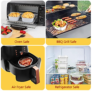 10oz Disposable Ramekins With Lids 40 Pack,LNYZQUS Aluminum Foil Jumbo Cupcake Pan, Square 4”X4” Mini Cake Pan Browni Baking Cups Muffin Tin Dessert Cups For Wedding Party-White