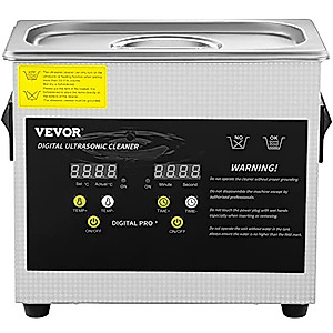 VEVOR 3L Upgraded Ultrasonic Cleaner (200W Heater,120W Ultrasonic) Professional Digital Lab Ultrasonic Parts Cleaner with Heater Timer for Jewelry Glasses Parts Cleaning