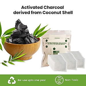 Green Piece® 24 Pack Overstuffed All-Natural Diaper Pail Deodorizer | Activated Charcoal Air Purifier Compatible with Diaper Pails, Shoe Closets, Trash Cans, Pets - Made in The USA by Green Piece