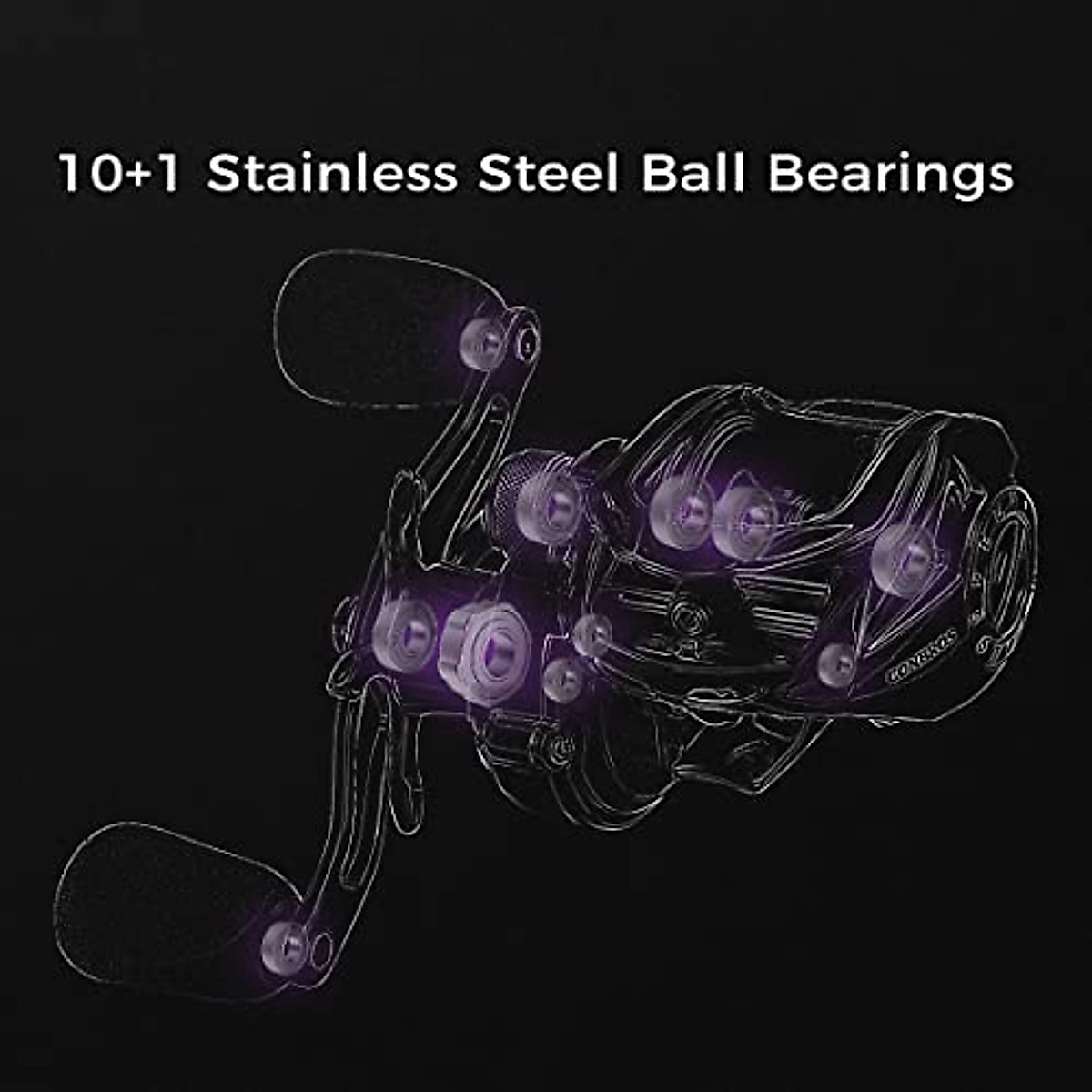 CONBROS Baitcasting Reel, Baitcaster Fishing Reel, Magnet Braking System,17.8LB Carbon Fiber Drag,10 +1 Shielded Stainless Steel Ball Bearings,7.3:1 Gear Ratio (Left Hand-7.3：1)
