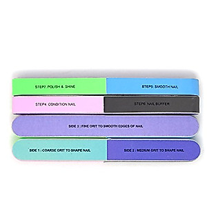 Honbay 6PCS Nail Art Tool Nail File Nail Buffer Cosmetic Manicure, 7 Ways