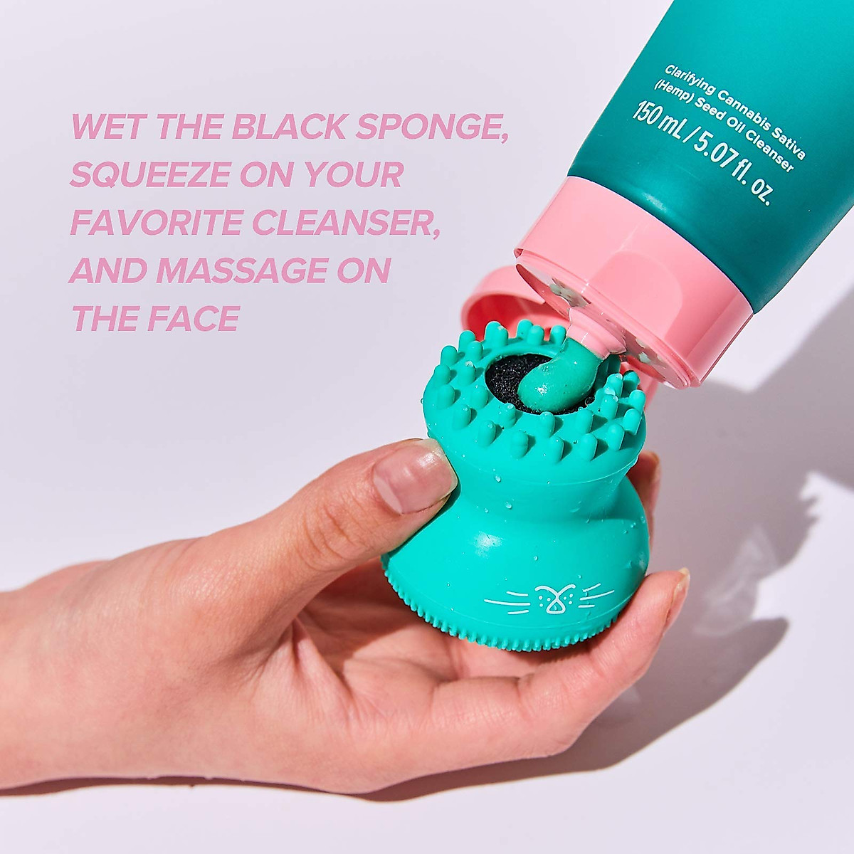 I DEW CARE White Cat Headband + Pawfect Face Scrubber Bundle