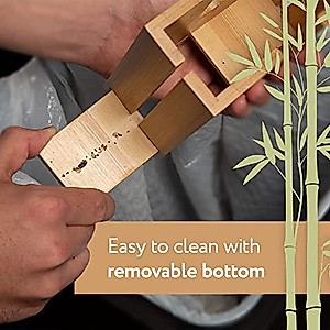Bamboo Bagel Slicer Holder for Safe & Even Slices - Removable Bottom For Cleaning - Bagel Slicer for Small and Large Bagels with Anti-Slip Base - Bagel Holder Bread Slicer - Bagel Cutter Slicer