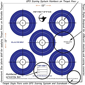Perfect Strike ARCHERY System Targets. Classic OPS No. 007. Five Spot Targets. Heavy Paper Practice Targets. Great for improving Accuracy. 12" x 12". (24 Targets.)