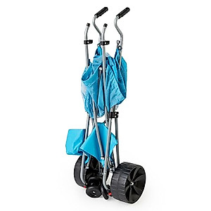 Seina All-Terrain Beach Cart Wheeler with Big Wheels for Sand | All Terrain Cart, Wide Wheels, Cart for Beach, Sand Cart, Beach Trolley, Collapsable, Compact, | Blue