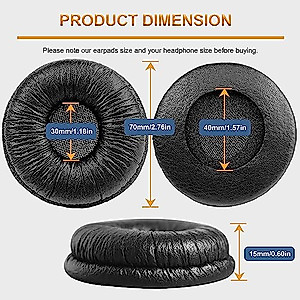 Ear Cushions for Sony Headphone Replacement Ear Pads Compatible with Sony MDR-ZX110 ZX110NC ZX100 WH-CH500 CH520 CH510 V150 V250 V200 JBL Tune 510BT 500BT 450BT 660NC 600BTNC Headsets 70MM (2 Pack)