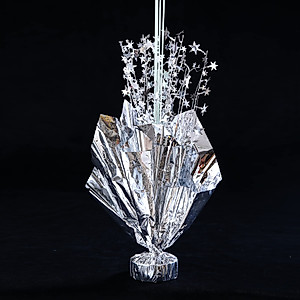 2 Set Silver Christmas Balloon Centerpieces for Tables Silver Balloons Stand Kit for Birthday Party Baby Shower Wedding Bridal Shower Retirement Engagement Prom Table Decorations