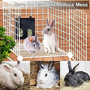 Lemcrvas Hay Feeder Bag, 2Pcs - 600D Oxford Cloth, 11x9.4in, 2 Holes, for Rabbit, Guinea Pig, Hamster, Chinchilla, Holds Large Hay, Reduces Mess, Easy to Use