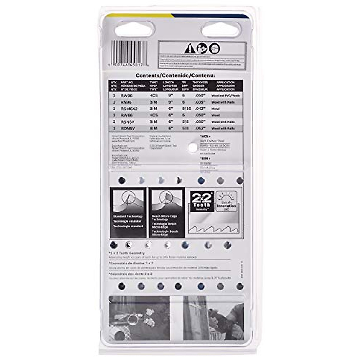 BOSCH RAP7PK 7-Piece Reciprocating Saw Blade Set