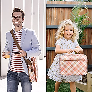 Large Bible Cover with Shoulder Strap, Bible Carrying Case with Handles, Bible Protective with Pen Slots, Bible Book Carrier Bible Accessories, Bible Case for Women, Bible Bag for Girl - Plaid