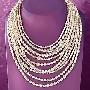 Ross-Simons 4-9mm Cultured Pearl Multi-Strand Necklace With Sterling Silver. 18 inches