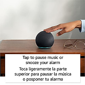 Echo Dot (5th Gen, 2022 release) | International Version with US Power Adaptor | Smart speaker with Alexa | Charcoal
