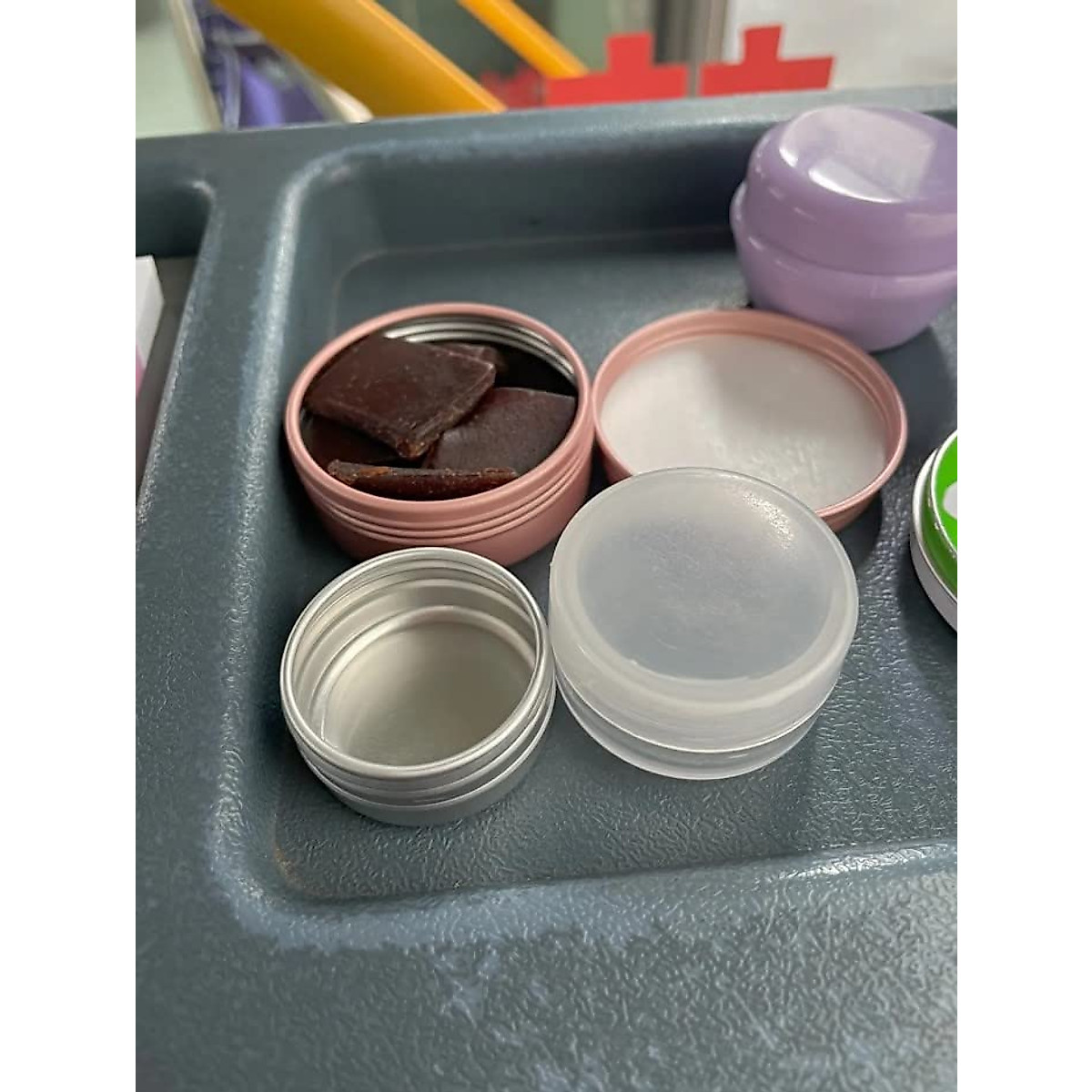 Othmro 3.4 oz Round Metal Tins Aluminum Tin Cans Jar Refillable Containers 100ml Tin Cans Tin Bottles Containers with Screw Lid for Lip Balm Crafts Cosmetic Candles Silver 68×35mm