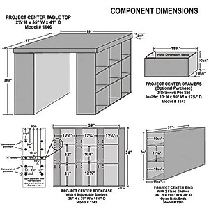 Venture Horizon Project Center Desk with Two 3-Bin Cabinets - White