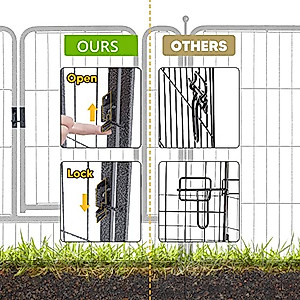 TMEE Garden Fence 8 Panels 18ft×32in Decorative Garden Metal Fence with 1 Gate Outdoor Landscape Animal Barrier Dog Pet Fencing for Yard Patio, Black