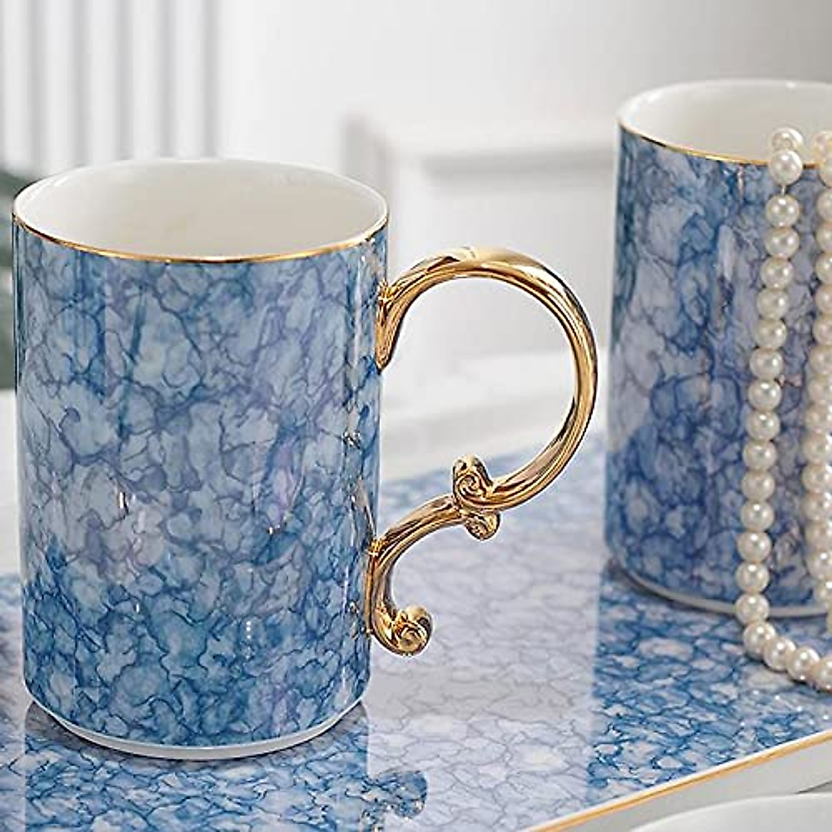 YAYA2021-SHOP Soap Bottles European Style Bathroom Accessories Set Ceramic 6-Pieces Bath Sets Includes Soap Dispenser Toothbrush Holder Tumblers Soap Dish and Tray, Gold Rim Soap Dispenser