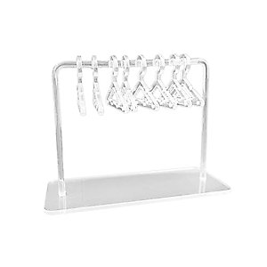 UGPLM Earring Hanger Earring Holder Stand Photography Display Props Coat Hanger Earring Rack Earring Organizer for Desktop Closet Vanity Table, Clear