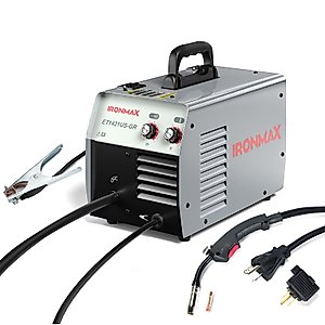 Goplus MIG 140 Welder, Flux Cored Welding Machine, 120V IGBT Arc Welding Inverter w/Integrated MIG Torch, Earth Clamp, Bonus Adaptor & Contact Tip