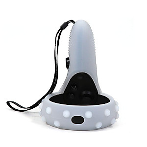 HissKong 1 Pair Controller Protective Case Waterproof and Non-Slip Silicone Cover for Oculus Quest and Oculus Rift S VR Controller Handle - White