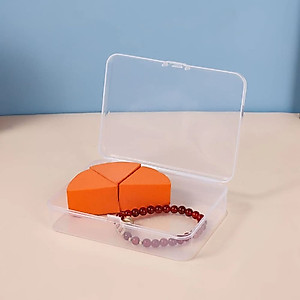 DKAOVH 4-Pack Rectangular Plastic Storage Containers Box with Hinged Lid for Beads and Crafts,Card Case Holder,Playing Card Case Box Storage (4.45 x 3.3 x 1.14 inch)