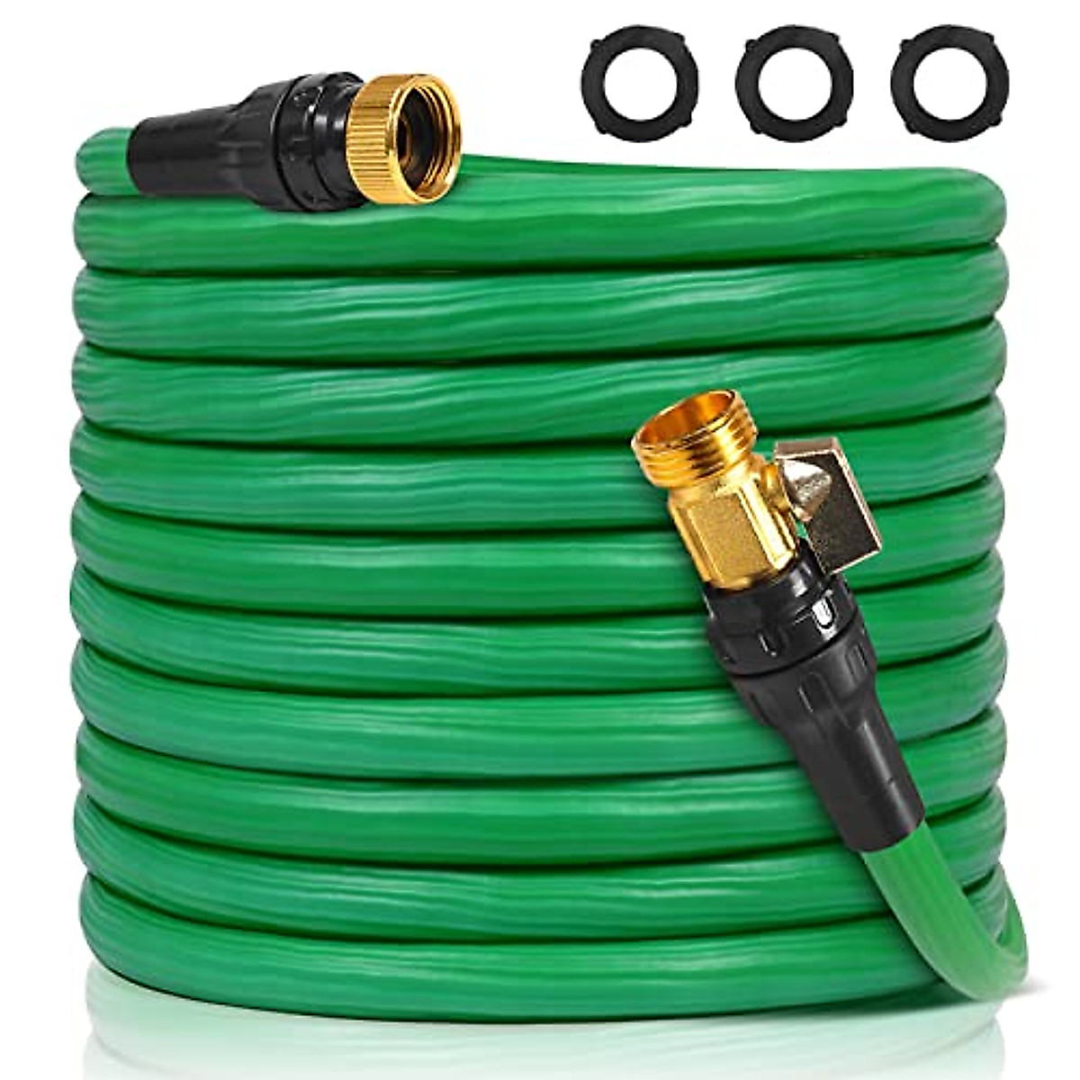 SHEMKAR Expandable Garden Hose 50FT,Retractable Flexible Water Hose with Latex Core 3/4" Solid Brass Fittings,Lightweight Expanding Hose,No-Kink Collapsible Outdoor Yard Hose Car Wash Hose