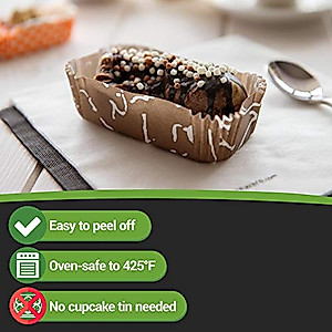 Restaurantware Panificio 4.5 Ounce Baking Cups, 200 Ridged Cupcake Liners - Oven-Ready, Freezable, Brown And White Paper Muffin Cases, Disposable, Chocolate Wisp, For Wedding Parties, Baby Showers