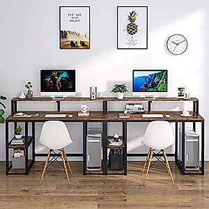 Tribesigns Computer Desk with Storage Shelves, Industrial Writing Desk, PC Desk Table Study Workstation for Home Office
