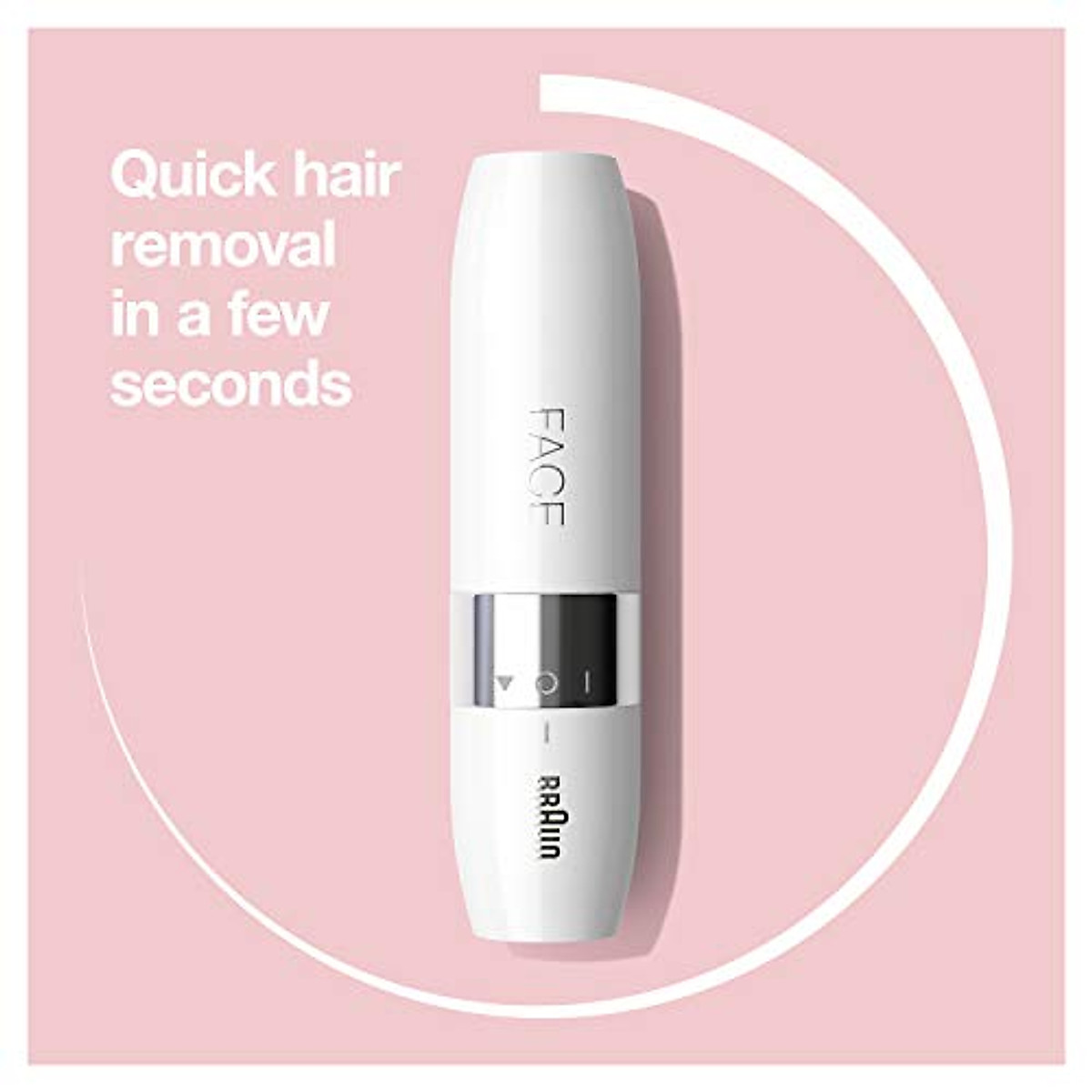 Braun Mini Hair Remover, Electric Facial Hair Removal for Women, Quick & Gentle, Finishing Touch for Upper Lips, Chin & Cheeks, for Easier Makeup Application, Ideal for On-the-Go, with Smartlight