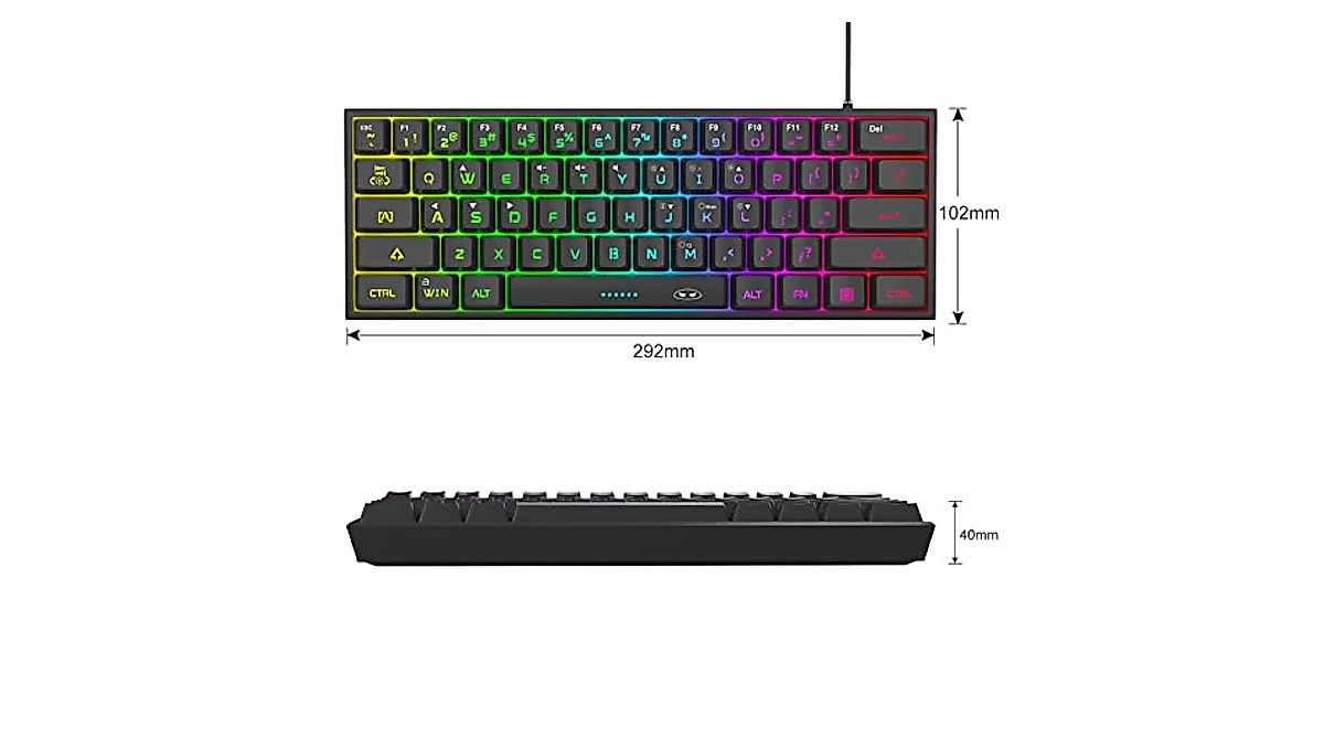 MageGee Mini 60% Gaming Keyboard RGB Backlit Compact Keyboard