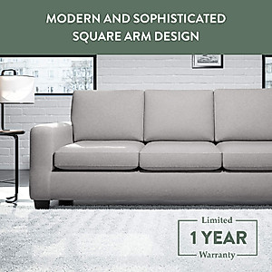 Edenbrook Wasatch Upholstered Loveseat with Track Arms – Mid Century Modern Couch, Loveseat, Dove Gray