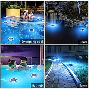 FVTLED Floating Pool Lights, Solar Pool Lights with 1800mAh Lighting 2-3 Nights, 4.5", IP68 Waterproof Pool Lights That Float for Swimming Pool, Pond, Lawn or Disco Pool Party Decoration, 1pcs, Blue