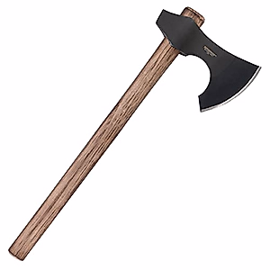 CRKT Berserker Axe: Two Handed Outdoor Axe, Forged 1055 Carbon Steel Blade, Hickory Handle 2736