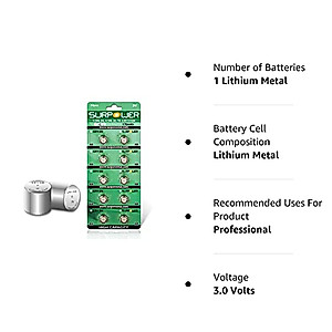 SURPOWER CR1/3N 3V Lithium Battery 10 Pack 【5-Year Warranty】
