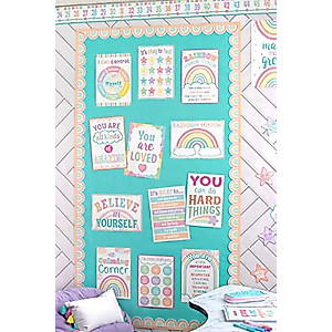 Teacher Created Resources Pastel Pop Rainbows Die-Cut Border Trim, 35 Feet