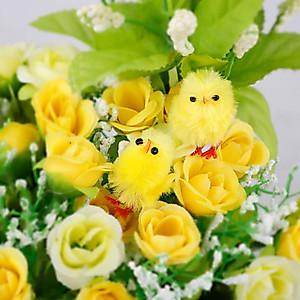 Peohud 60PCS Easter Chicks, Mini Yellow Chicks Easter Hunt Decorations for Kids Party Favors, Easter Basket Stuffers