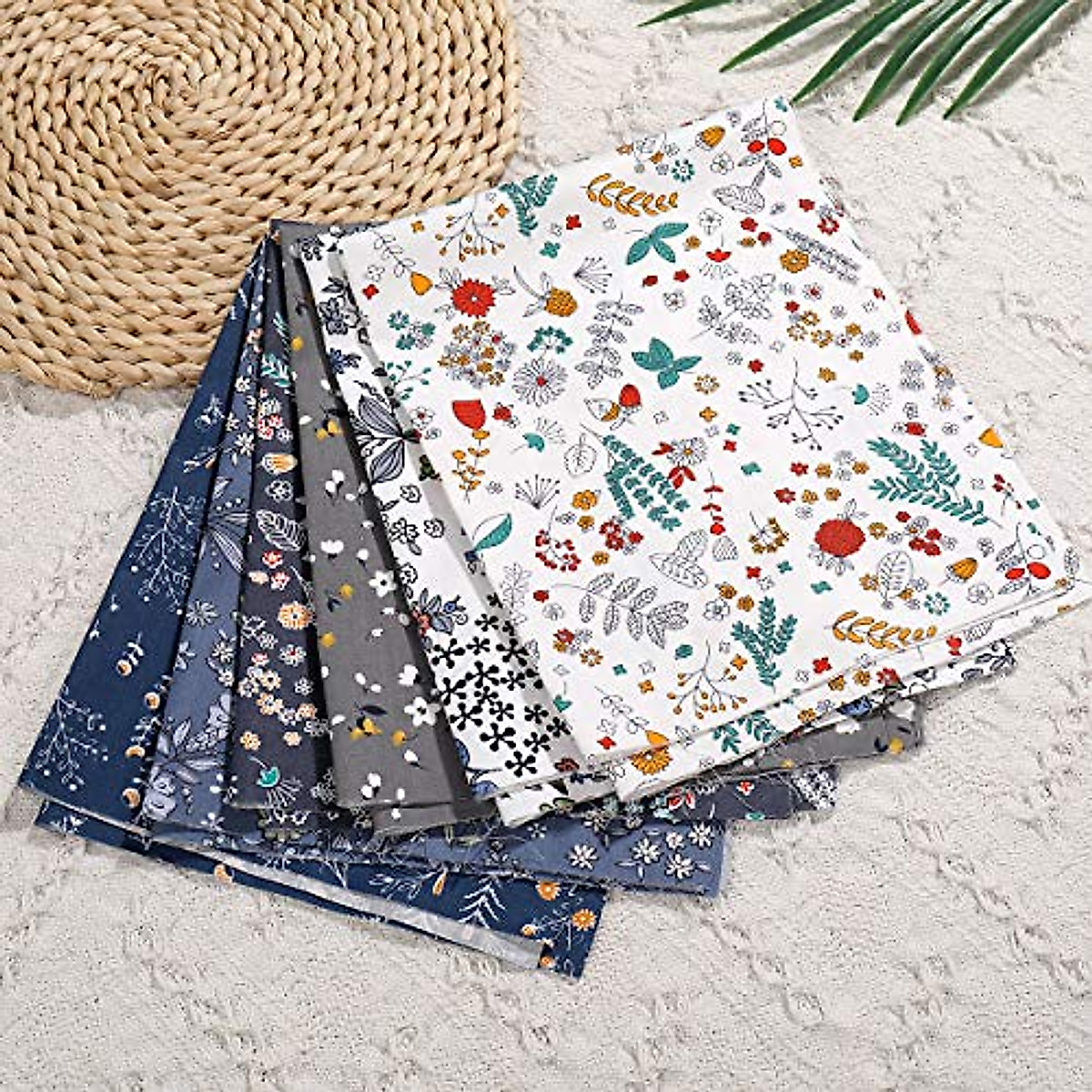 SUPVOX 6pcs Floral Cotton Quilting Fabric Patchwork DIY Flower Pattern Fabric Quilt Squares for DIY Craft Sewing Quilting Scrapbooking