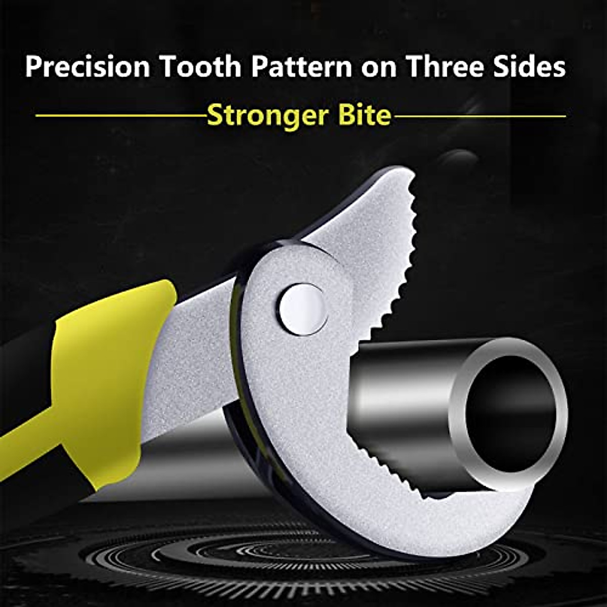 Maizoon Wrench Set 2 Pieces Universal Yellow Non-Slip Handle 3 Sided Precision Tooth Forging Stronger Bite CR-V Steel Swivel Opening Car Plumbing Home Repair Tools