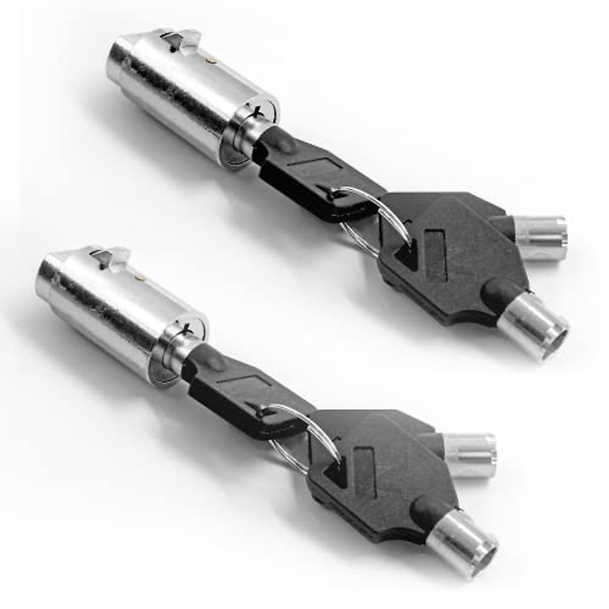 Luomorgo 2 Pcs Vending Machine Lock and Key, Keyed Alike Tubular Soda Machine Lock, Universal Candy Machine Lock Replacement, Snack Vending Machine Locks with 6Pcs Keys (Chrome)