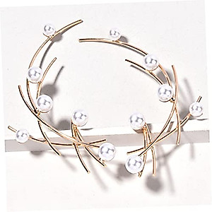 FOMIYES 2pcs/set Headgear Ladies Headbands Rhinestone Headband Metal Headband Wedding Hair Side Piece Bridal Hair Accessories Wedding Hair Jewelry Women Peal Hair Accessories Flowers Alloy