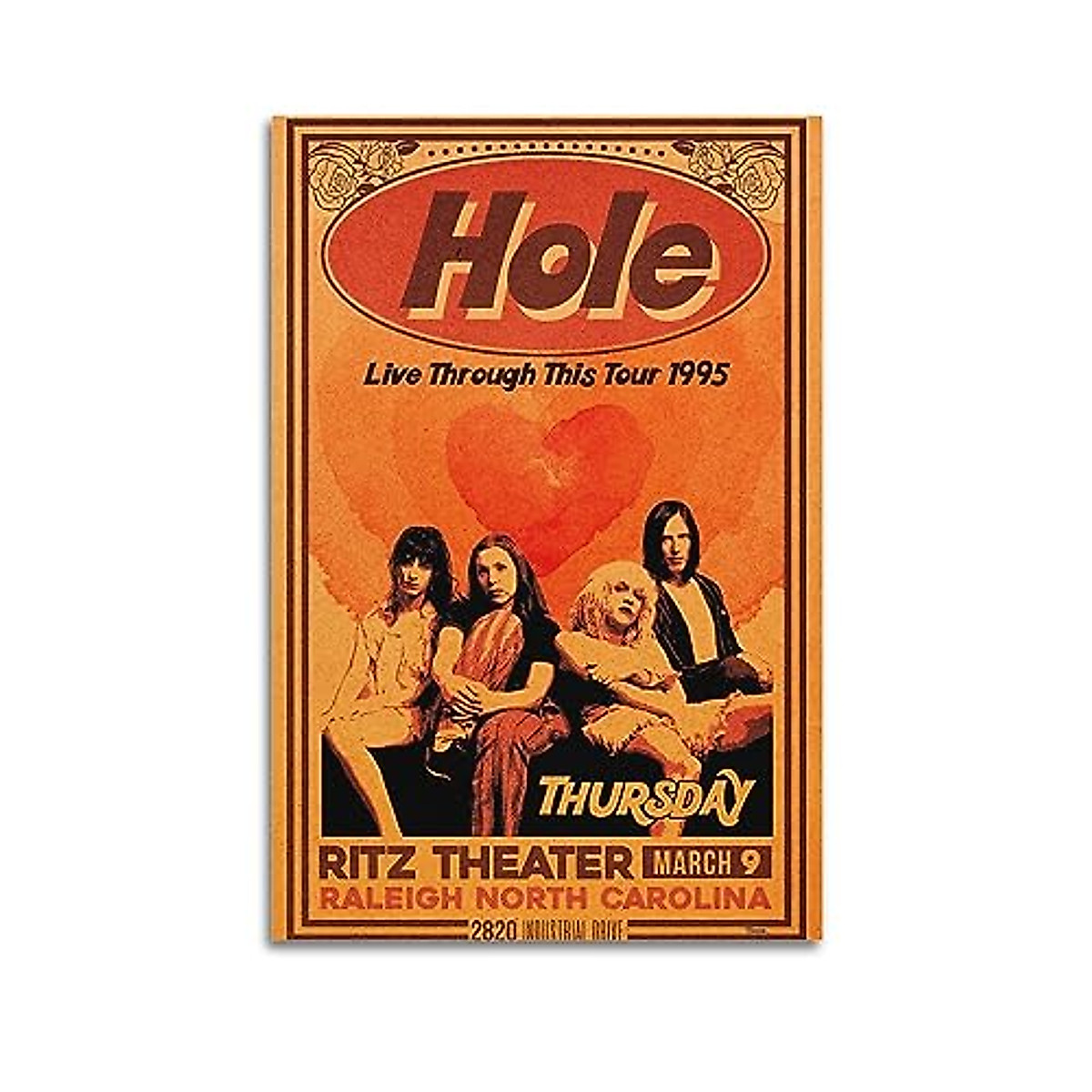 SHOKHI Hole 1995 Tour Poster Rock Band Poster Retro Poster Poster Decorative Painting Canvas Wall Posters and Art Picture Print Modern Family Bedroom Decor Posters 12x18inch(30x45cm)